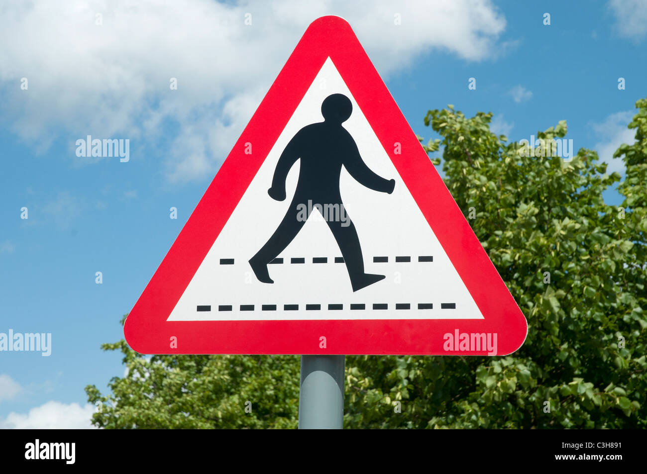 Pedestrian Zone Road Sign Stock Photo - Alamy
