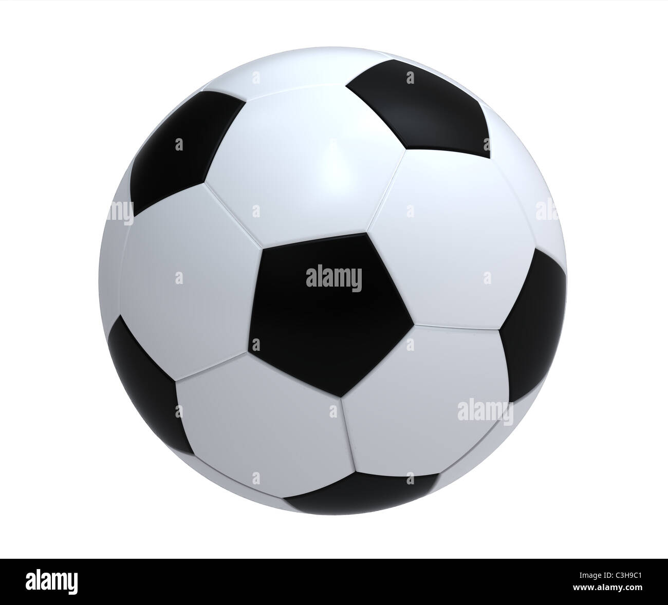 Single soccer ball isolated on white background render Stock Photo - Alamy