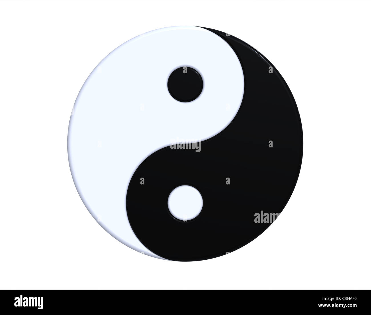 Yin-yang symbol isolated on white, 3d render Stock Photo - Alamy