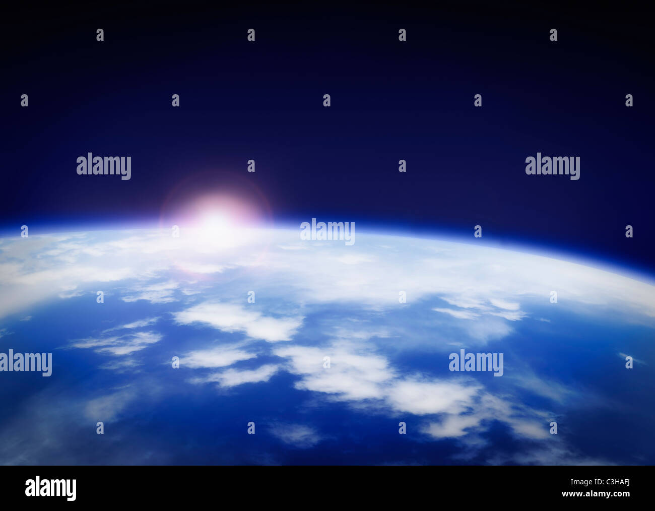 Planet earth sunrise in space hi-res stock photography and images - Alamy