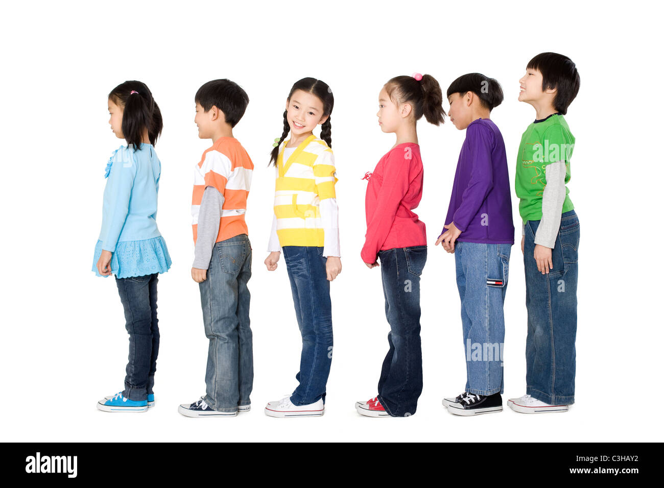Children Standing In A Row