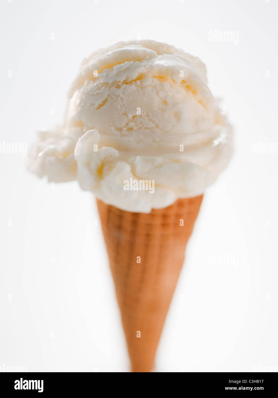 Close up of vanilla ice cream cone Stock Photo - Alamy