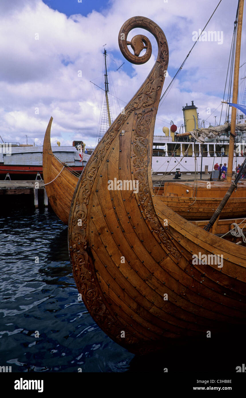 Viking ships Osberg and Gaia visit Halifax Nova Scotia Stock Photo - Alamy