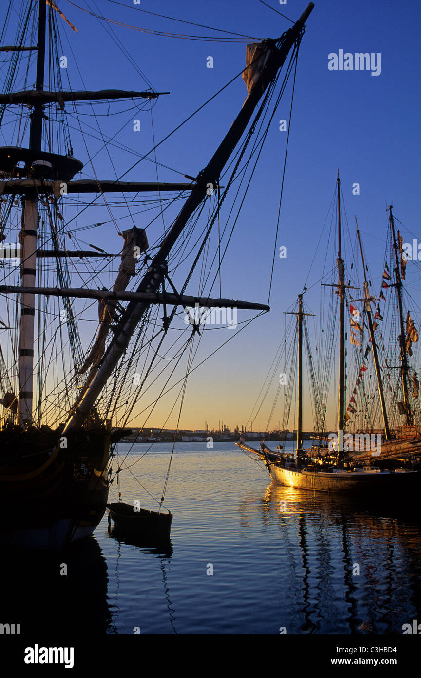 Tall ship Rose with schooners in background Stock Photo - Alamy