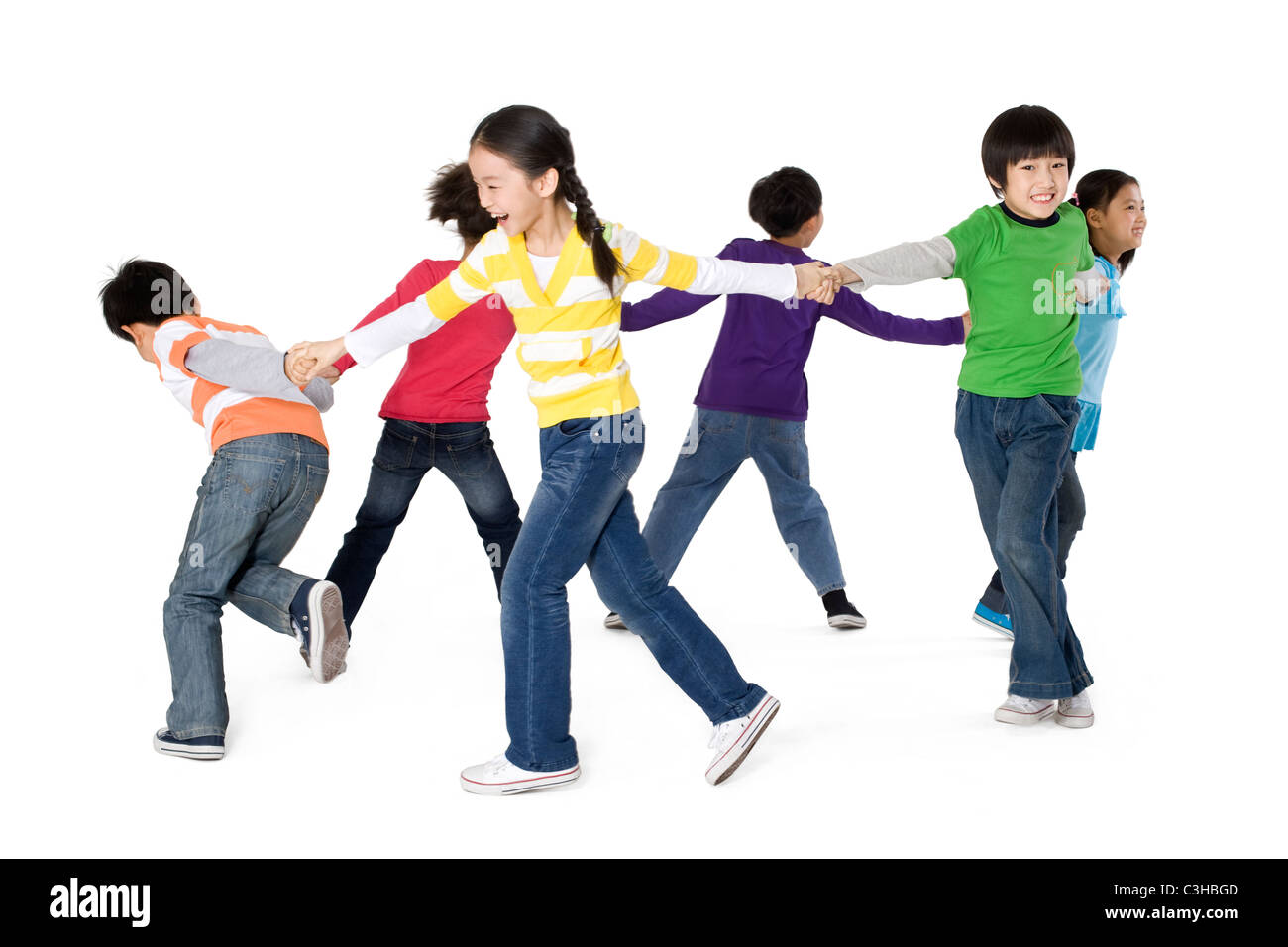 Kids Playing Ring Around The Rosie