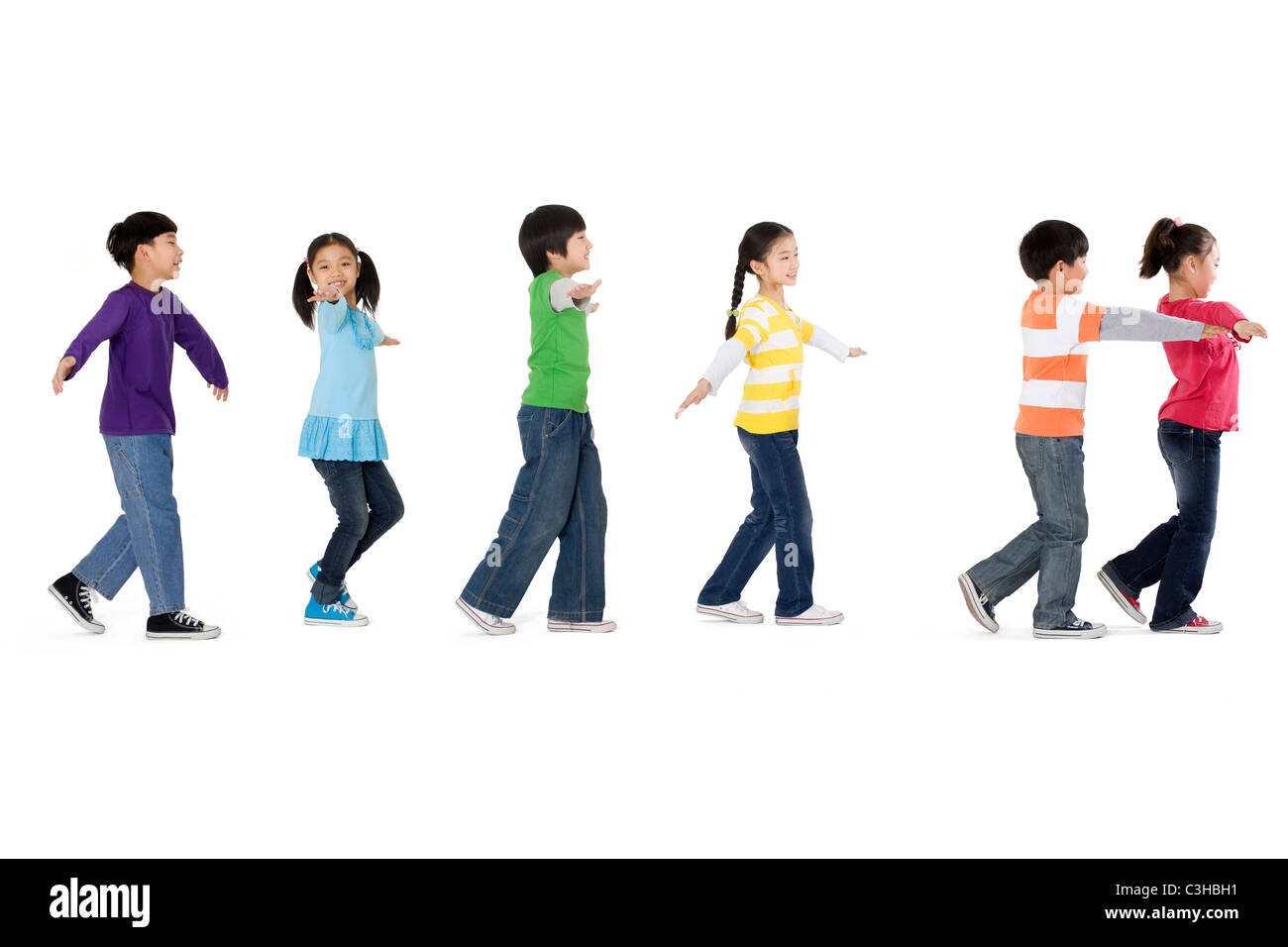 Kids Walking In A Line