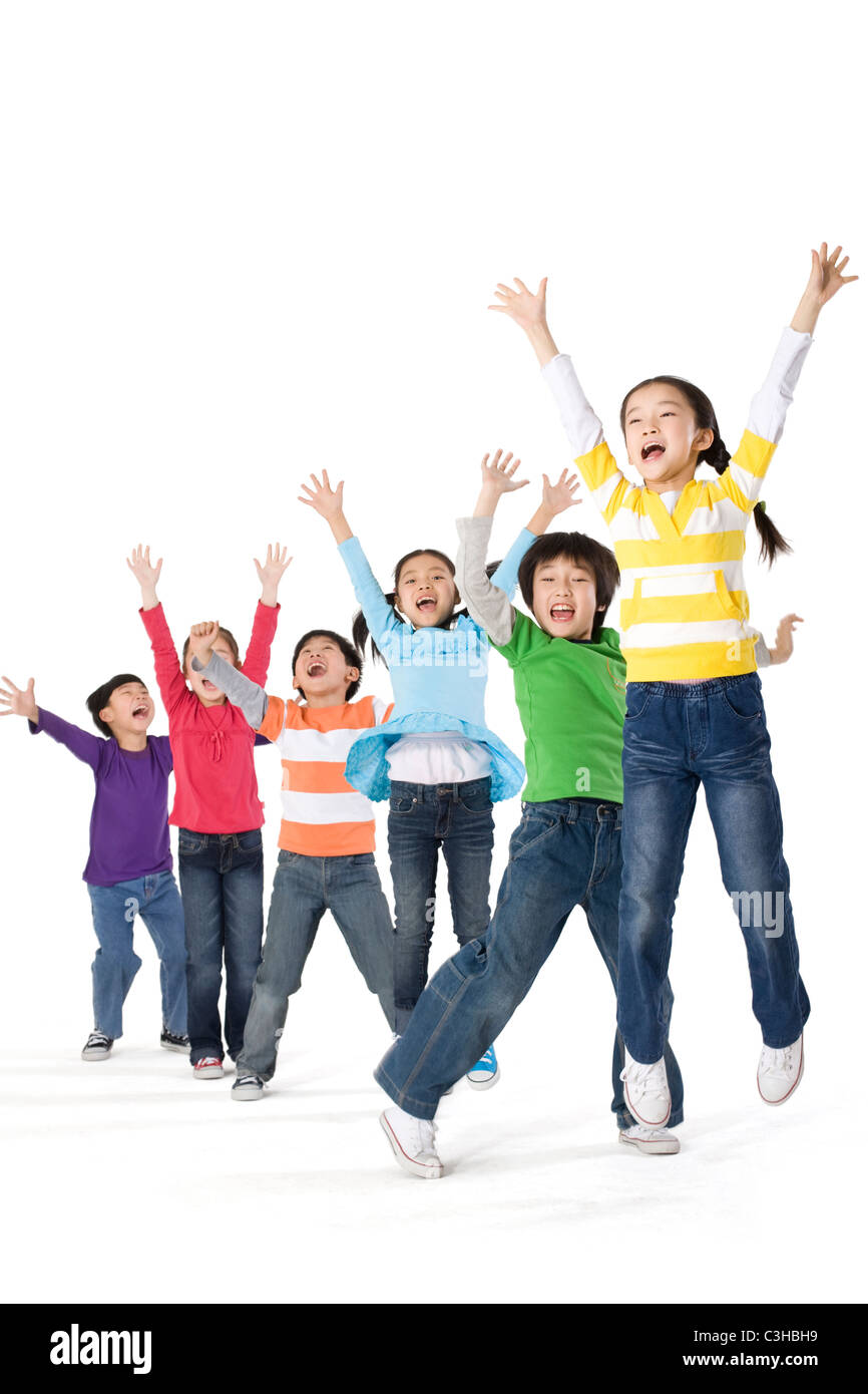 Young Children Jumping