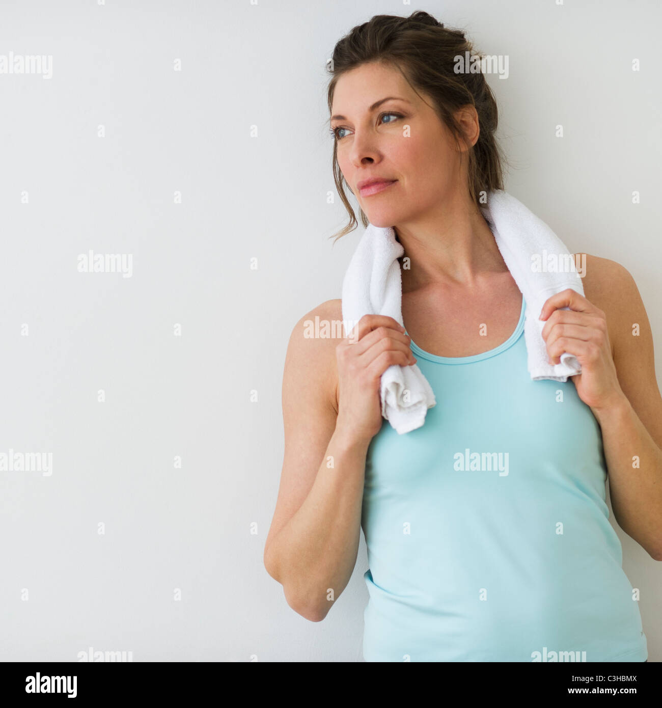 Woman resting after exercising Stock Photo - Alamy
