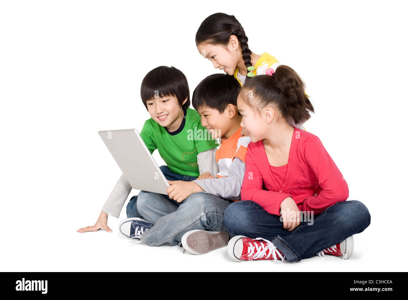 Children using computer school Cut Out Stock Images & Pictures - Alamy