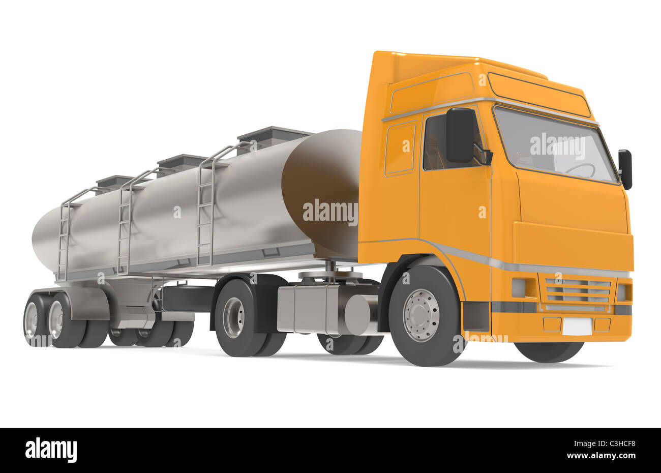 Tanker truck. Tanker truck isolated on white, front view Stock Photo ...