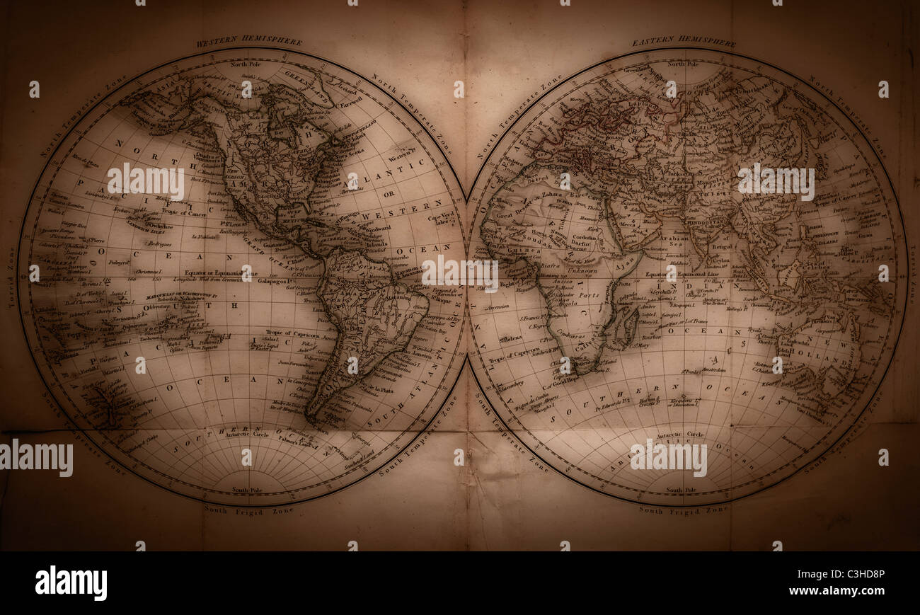 Antique globe map hi-res stock photography and images - Alamy