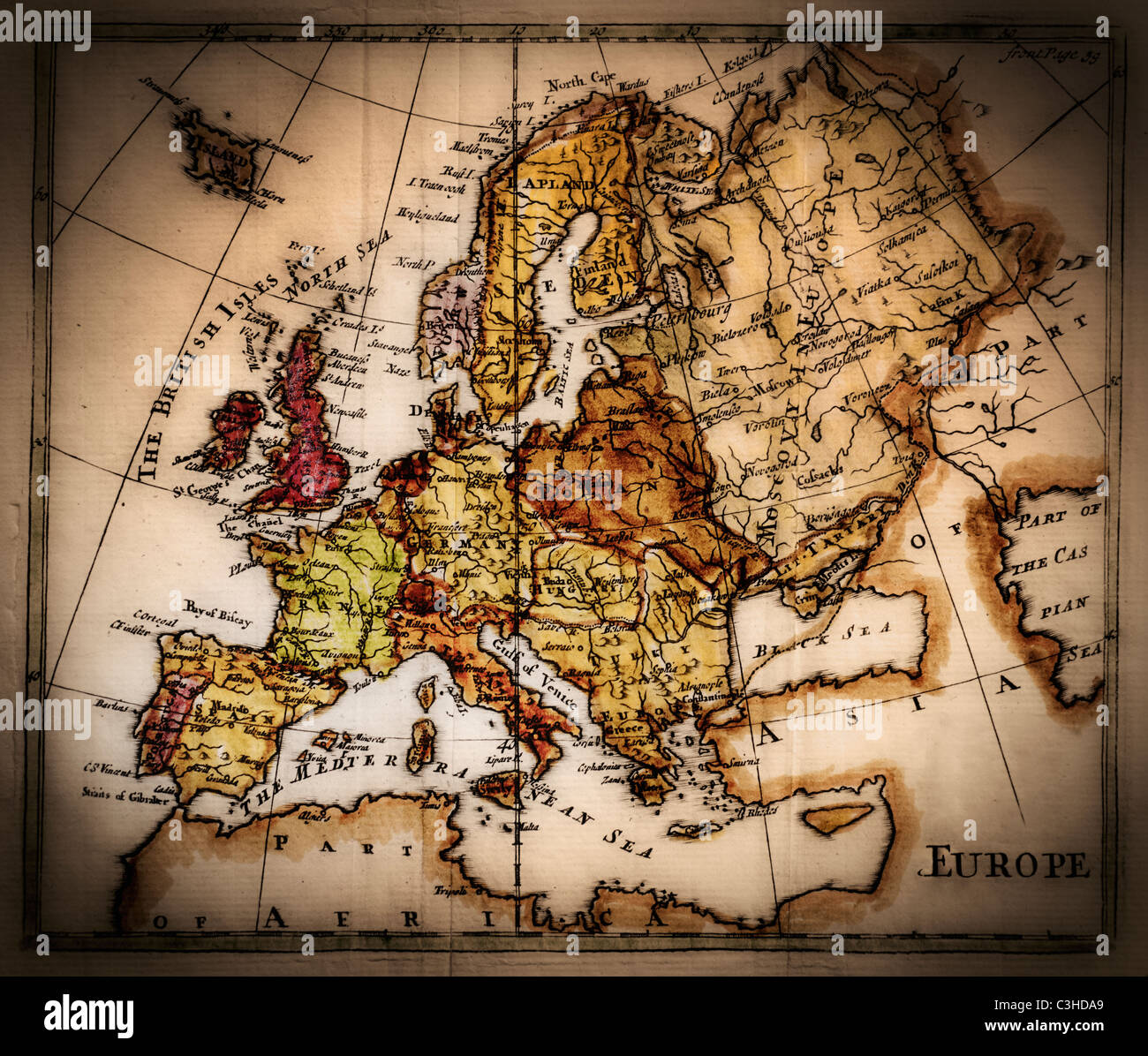 Western europe map close up hi-res stock photography and images - Alamy