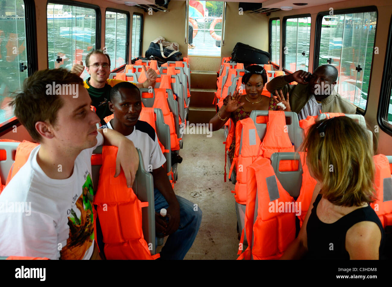 Transport in high speed boat on Lake Kivu between Rwanda and Democratic ...