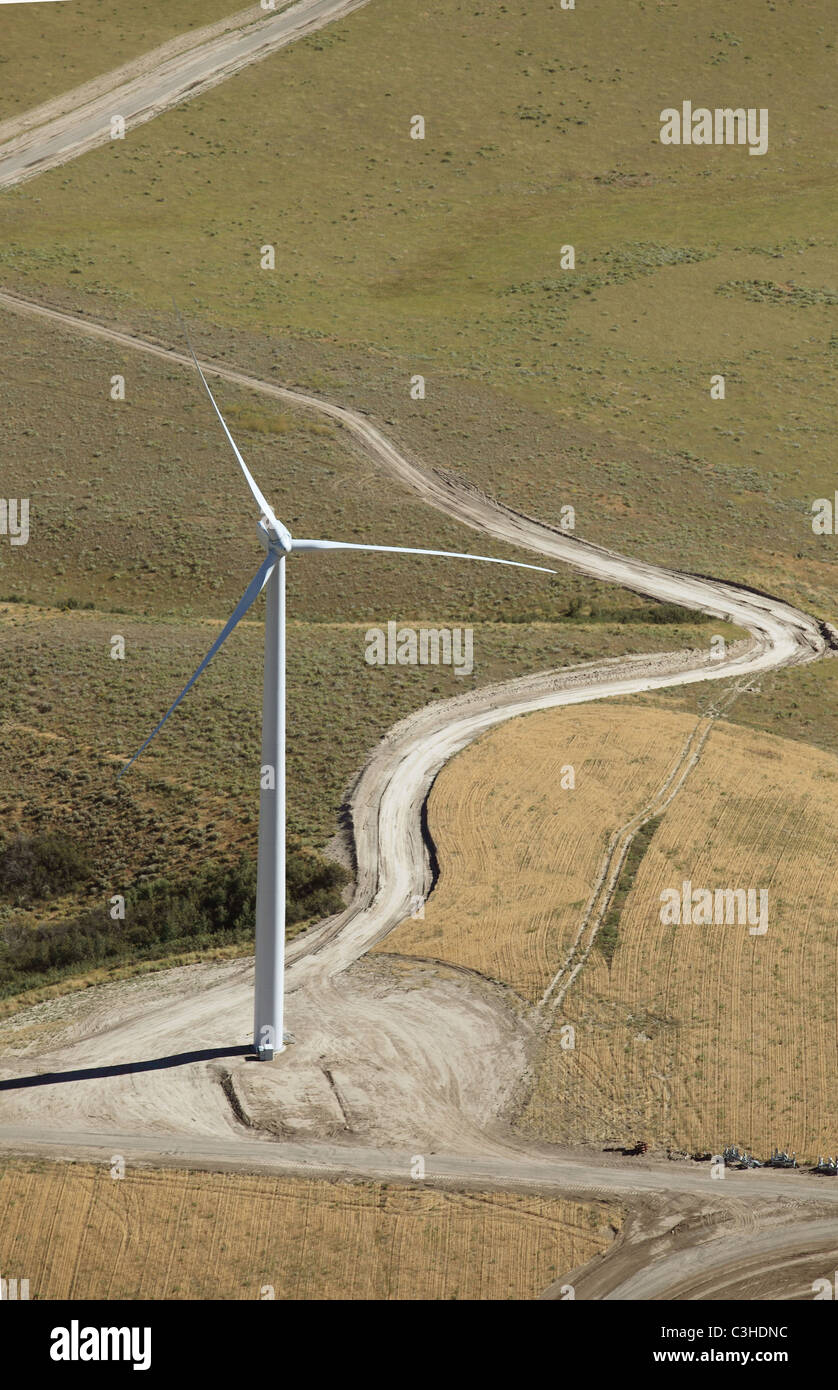 An aerial view of a wind farm under construction Stock Photo - Alamy