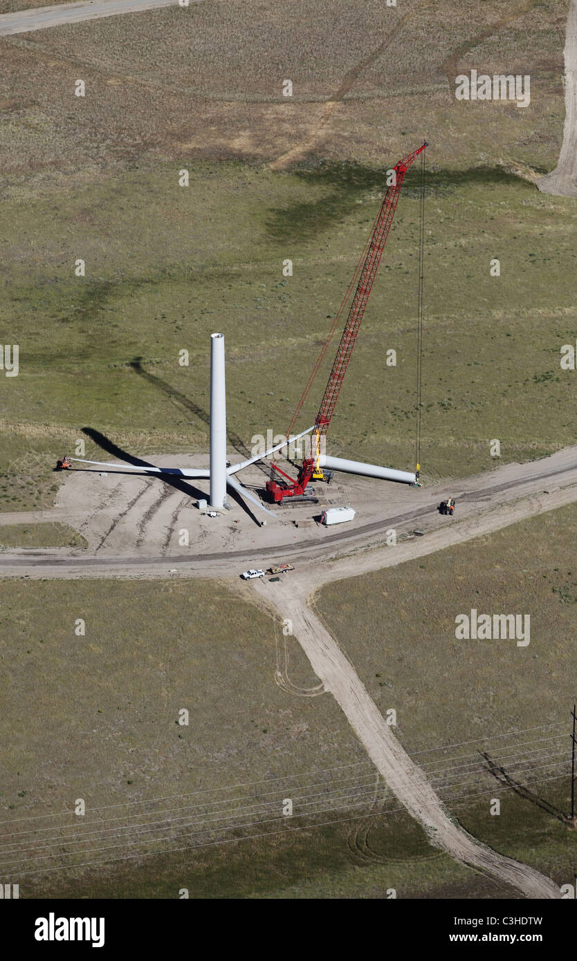 An aerial view of a wind farm under construction Stock Photo - Alamy