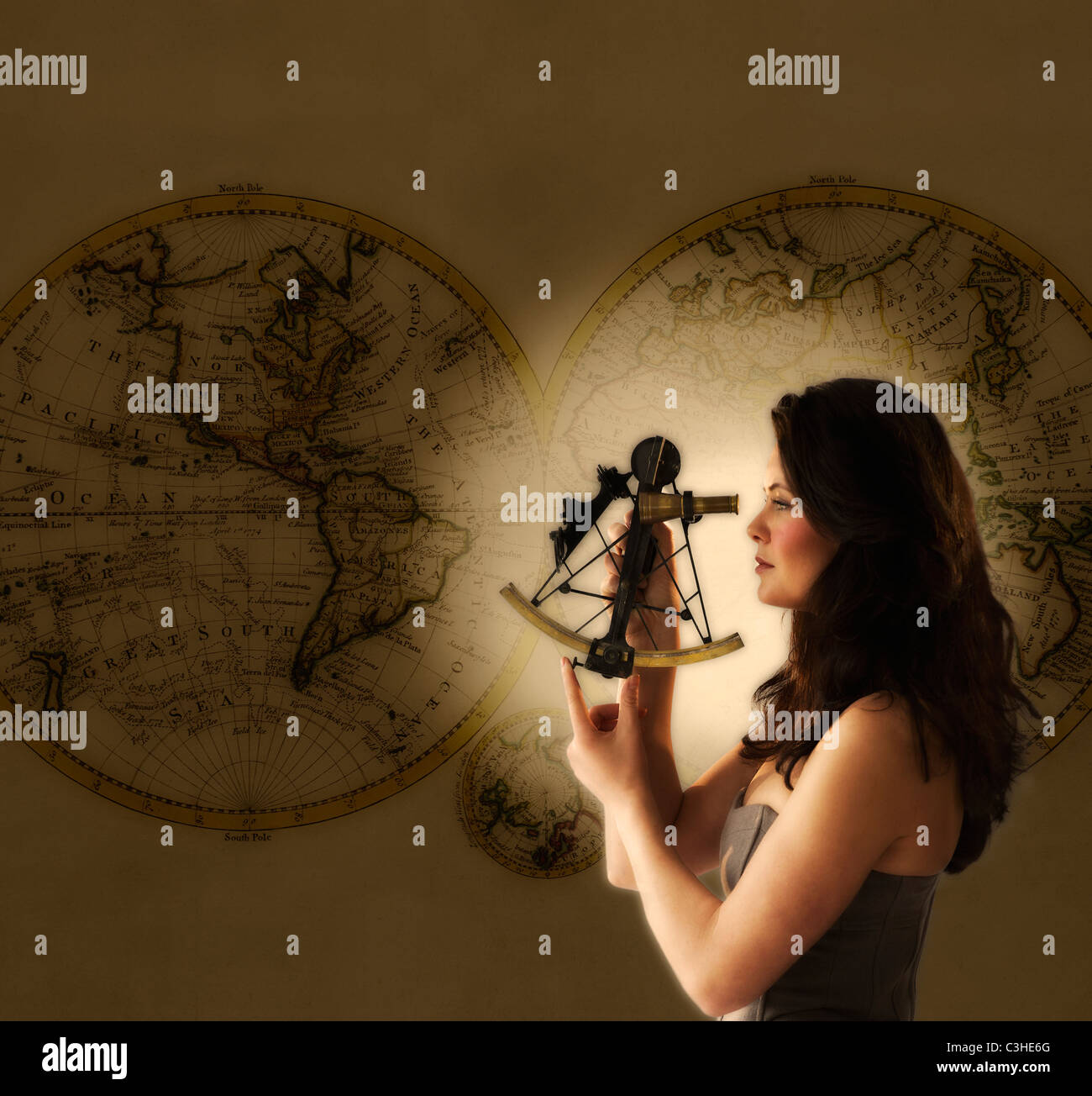 Sextant Map High Resolution Stock Photography and Images - Alamy