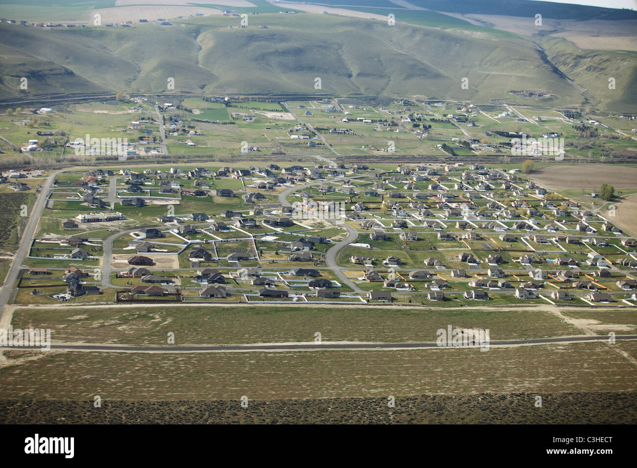 An aerial view of a modern subdivision Stock Photo - Alamy