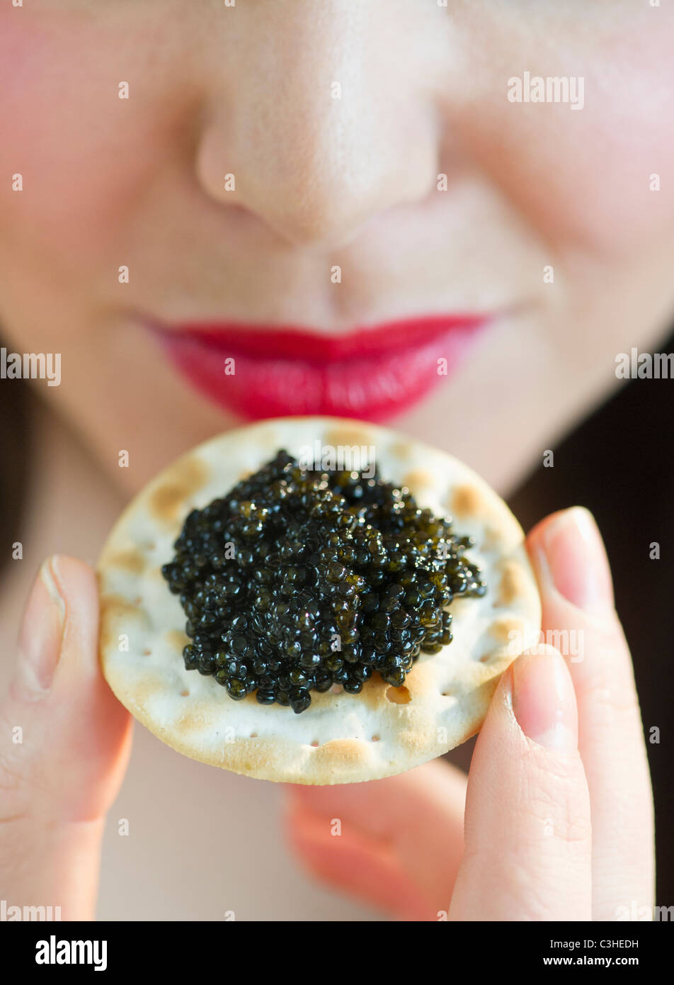 Young Woman Eating Caviar High Resolution Stock Photography and Images ...