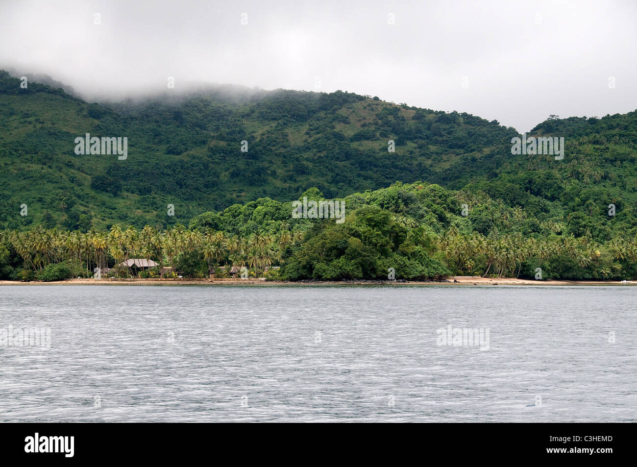 One of the pretty shorelines in the numerous islands of Fiji is along ...