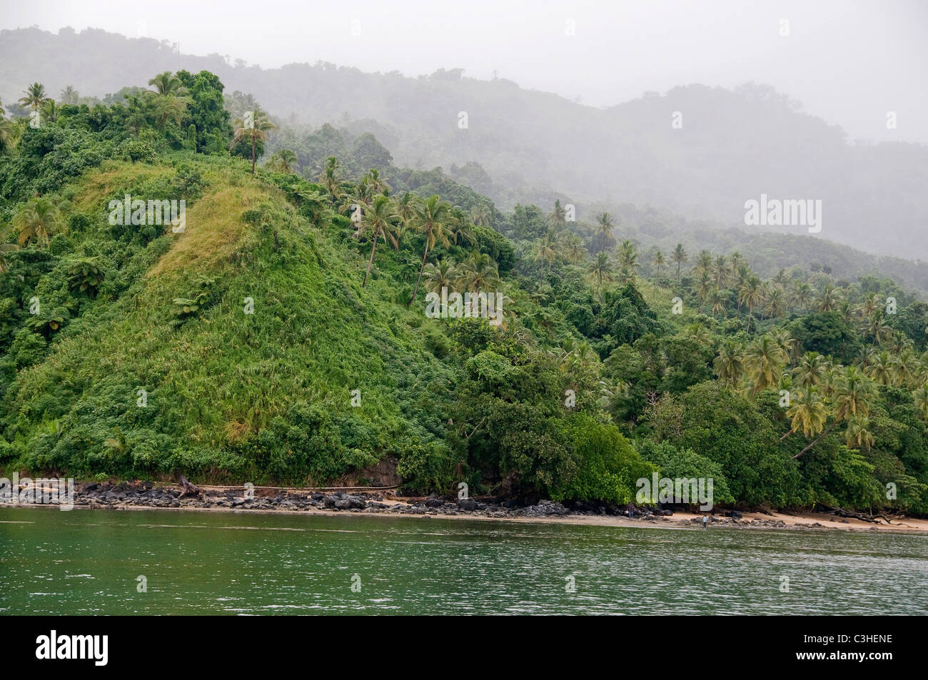 One of the pretty shorelines in the numerous islands of Fiji is along ...