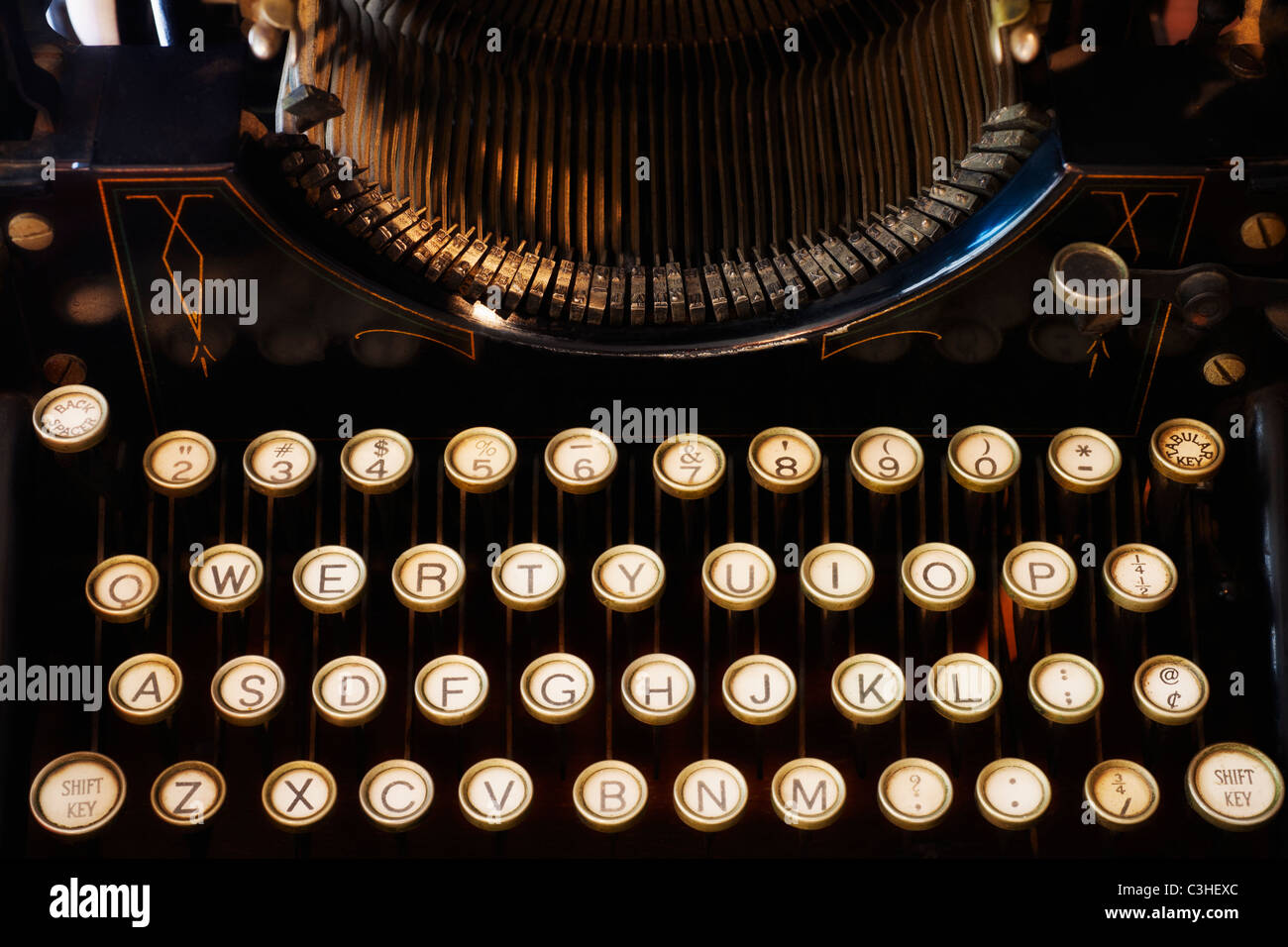 Close-up of antique typewriter Stock Photo - Alamy