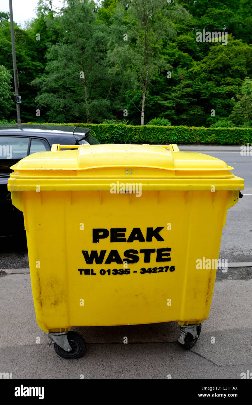 peak waste yellow bin matlock derbyshire england uk Stock Photo - Alamy