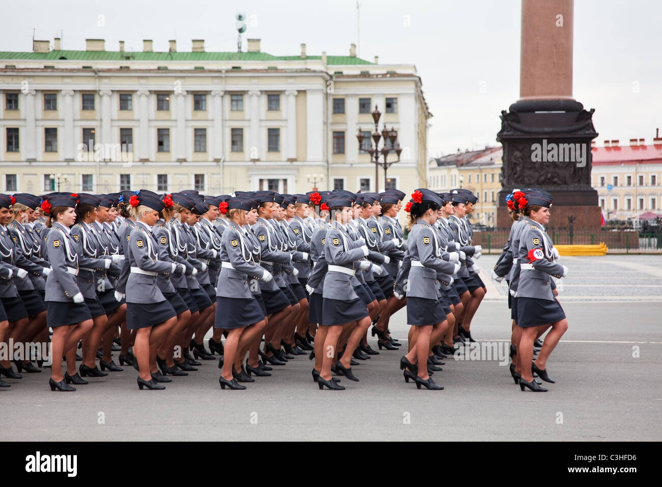 Female soldiers marching during military hi-res stock photography and ...