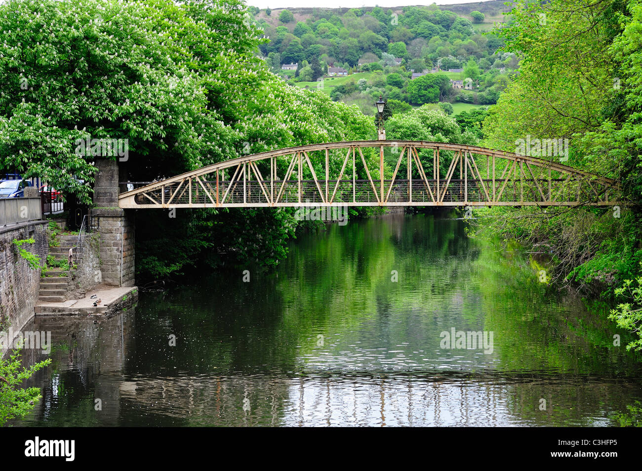 jubilee bridge matlock bath derbyshire england uk Stock Photo - Alamy