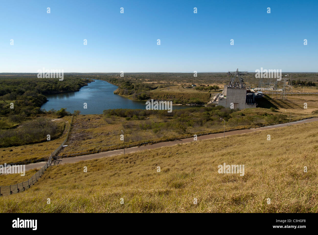 Rio Grande River from atop the Falcon Dam Stock Photo - Alamy
