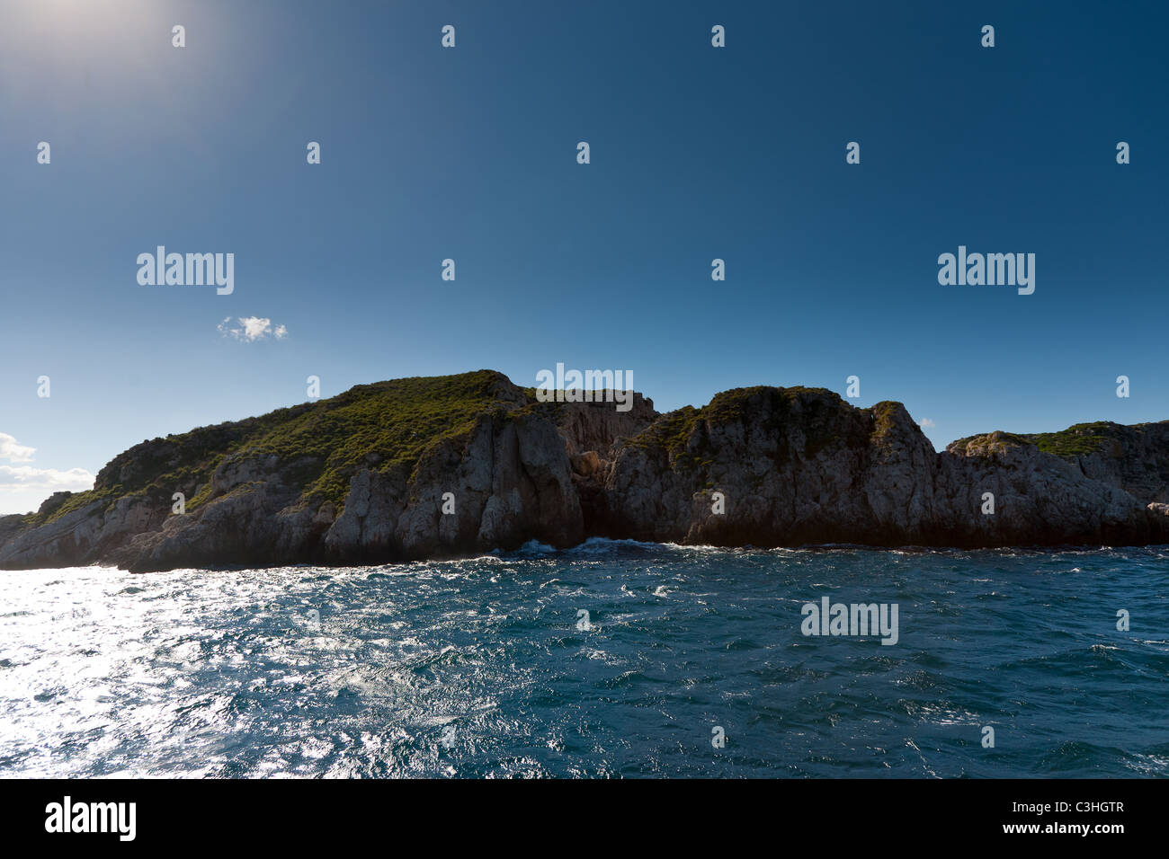 High resolution image of a beautiful natural cliff coast with bright ...