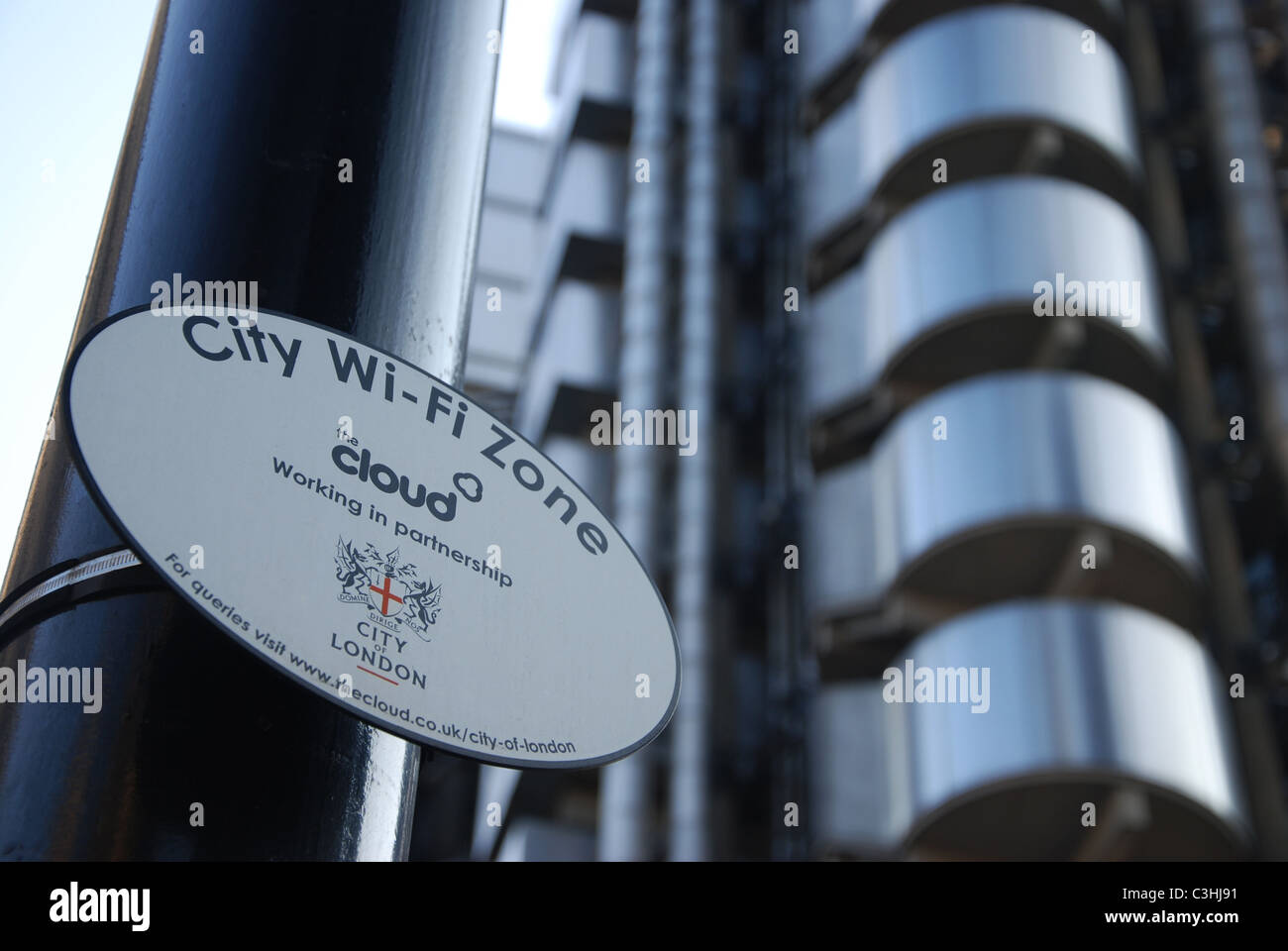 Wi Fi Zone sign City of London Stock Photo - Alamy