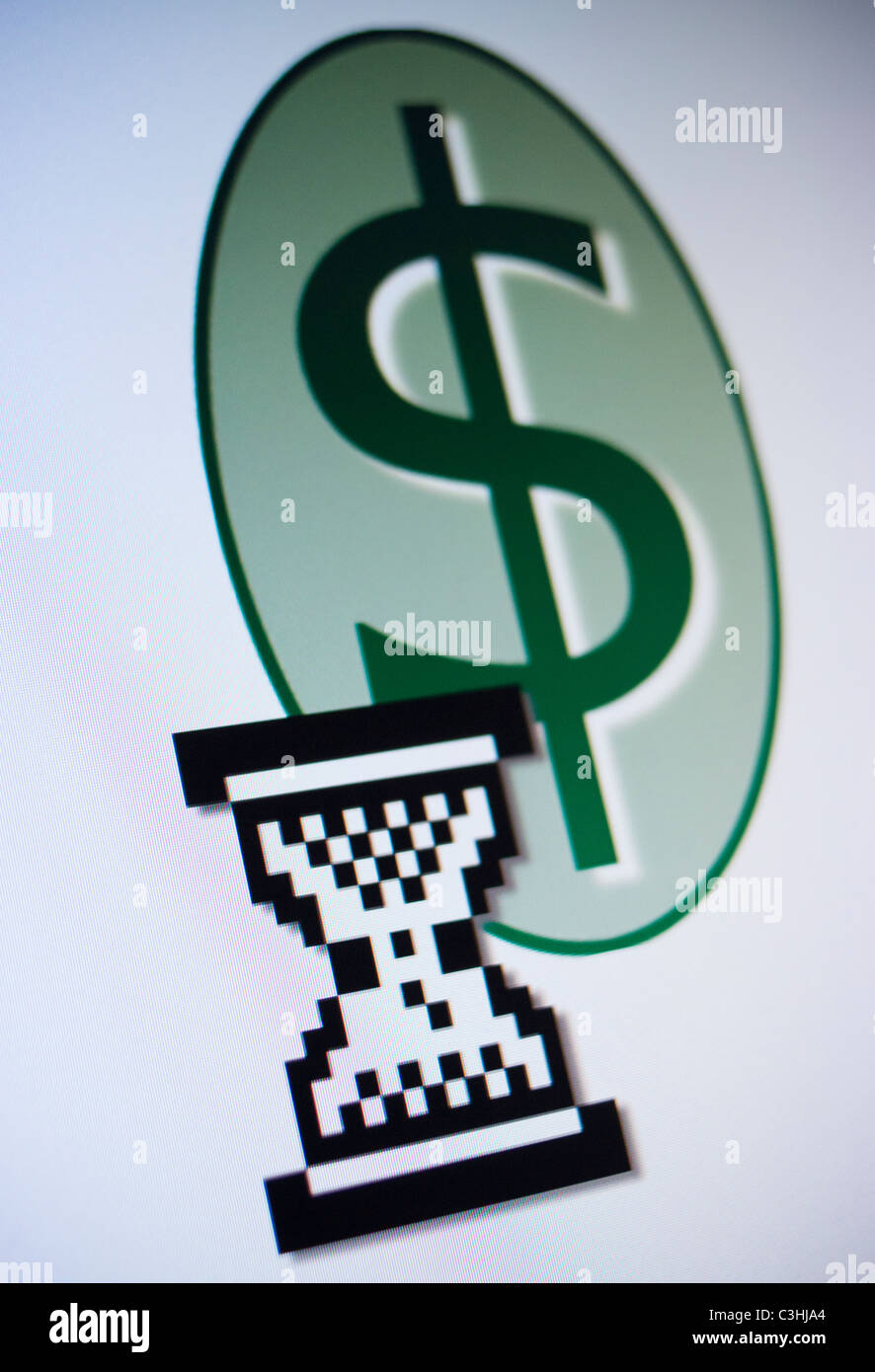 Hourglass with dollar sign hi-res stock photography and images - Alamy