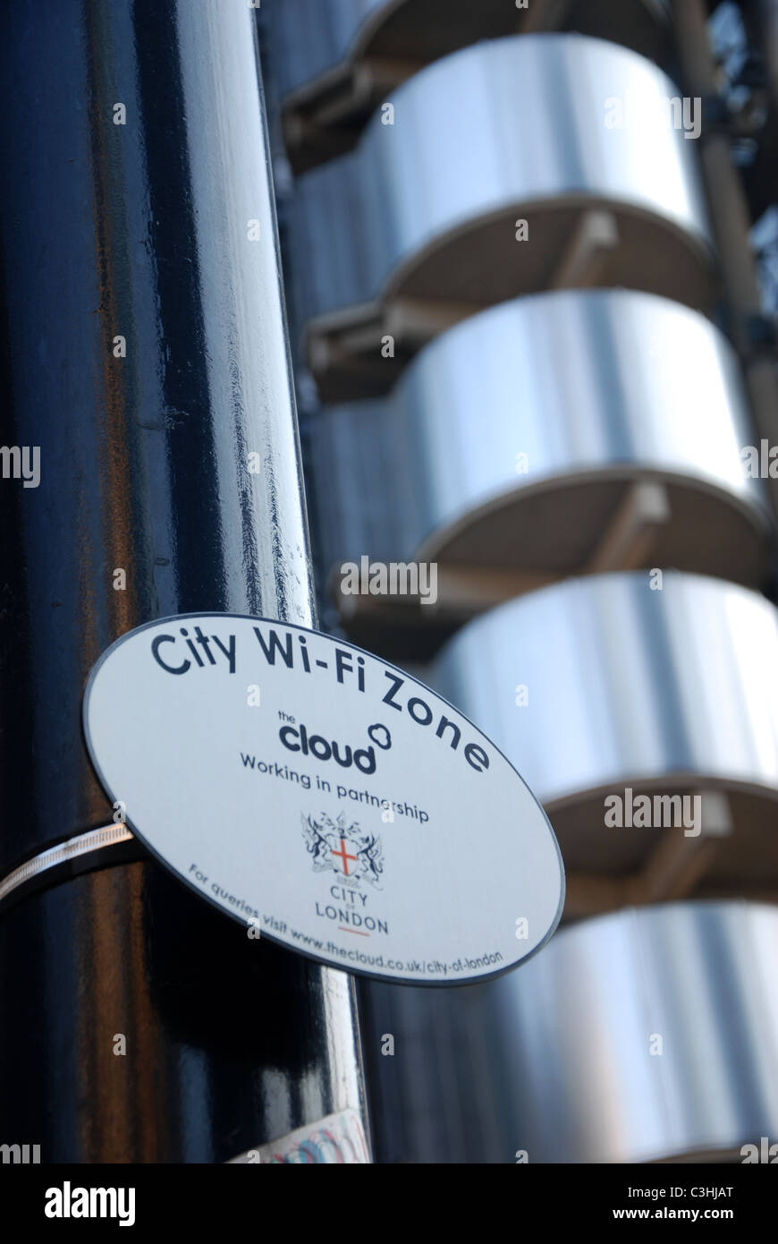 Wi Fi Zone sign City of London Stock Photo - Alamy