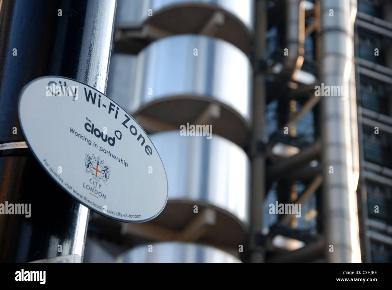 Wi Fi Zone sign City of London Stock Photo - Alamy