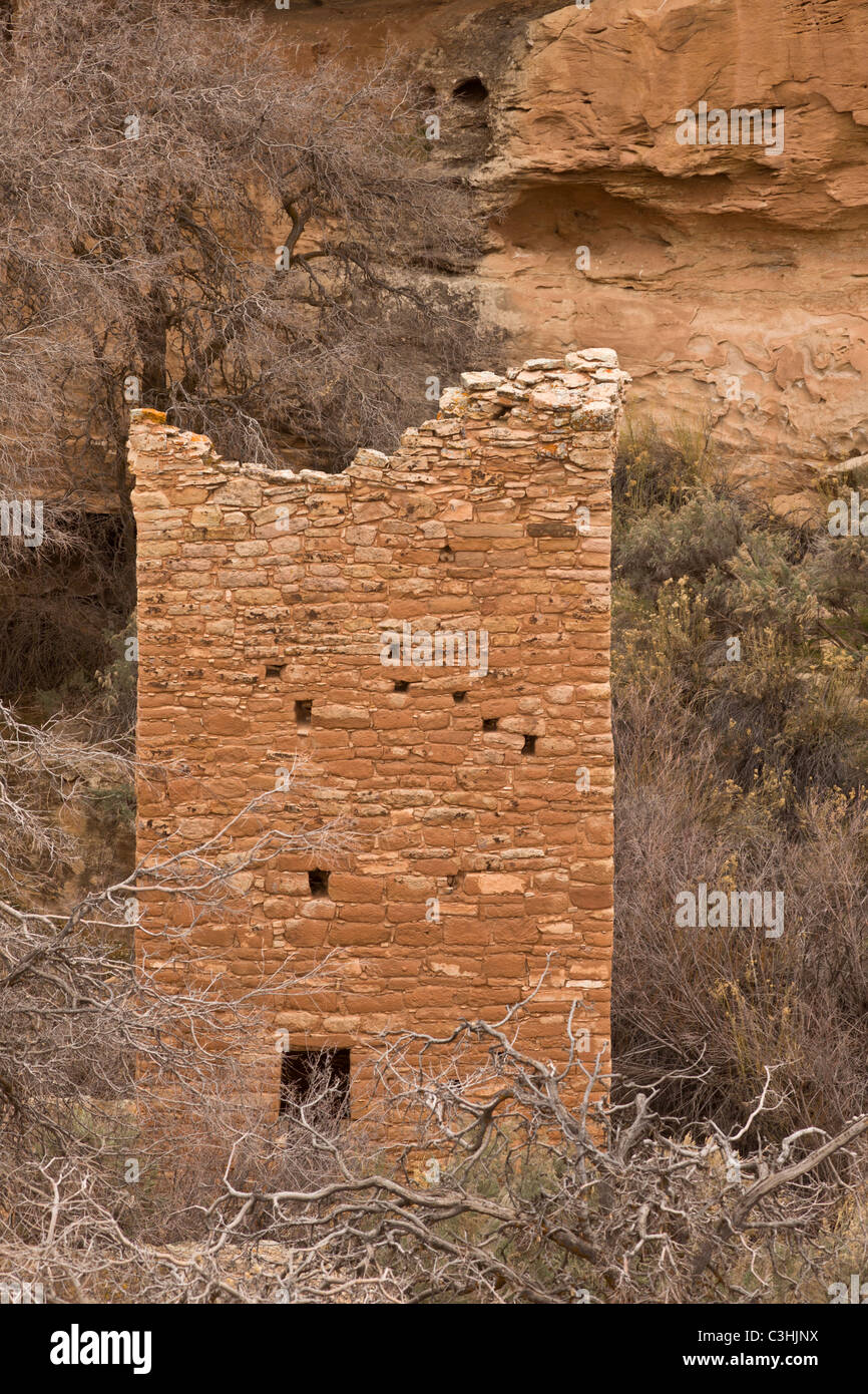 Square Tower in Little Ruin Canyon at Hovenweep National Monument in ...