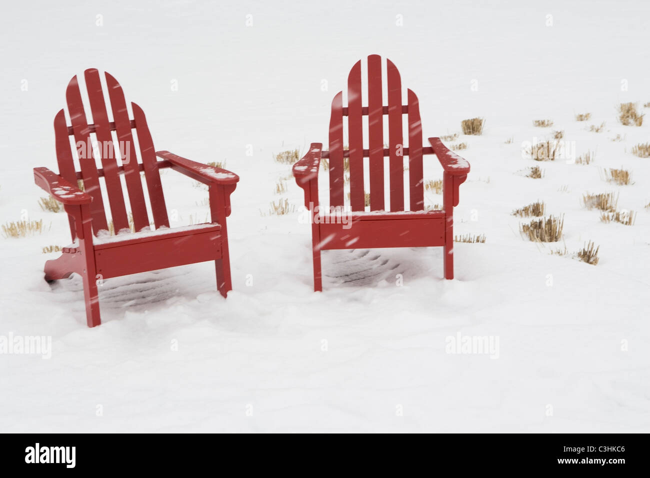 Adirondack chairs in snow hi-res stock photography and images - Alamy