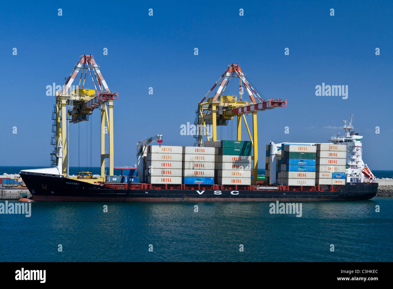 Container Port Muscat Port Sultan Stock Photos & Container Port Muscat ...