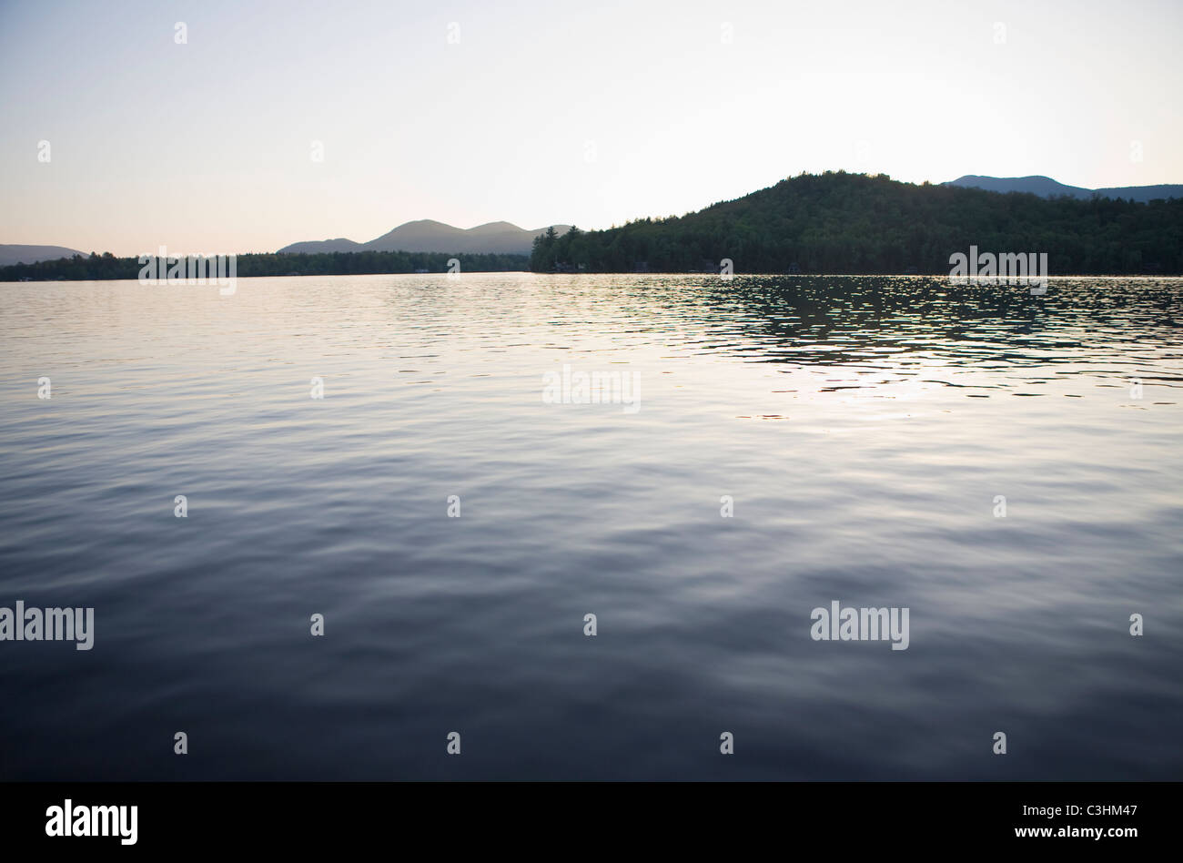 Idyllic landscape with lake Stock Photo - Alamy