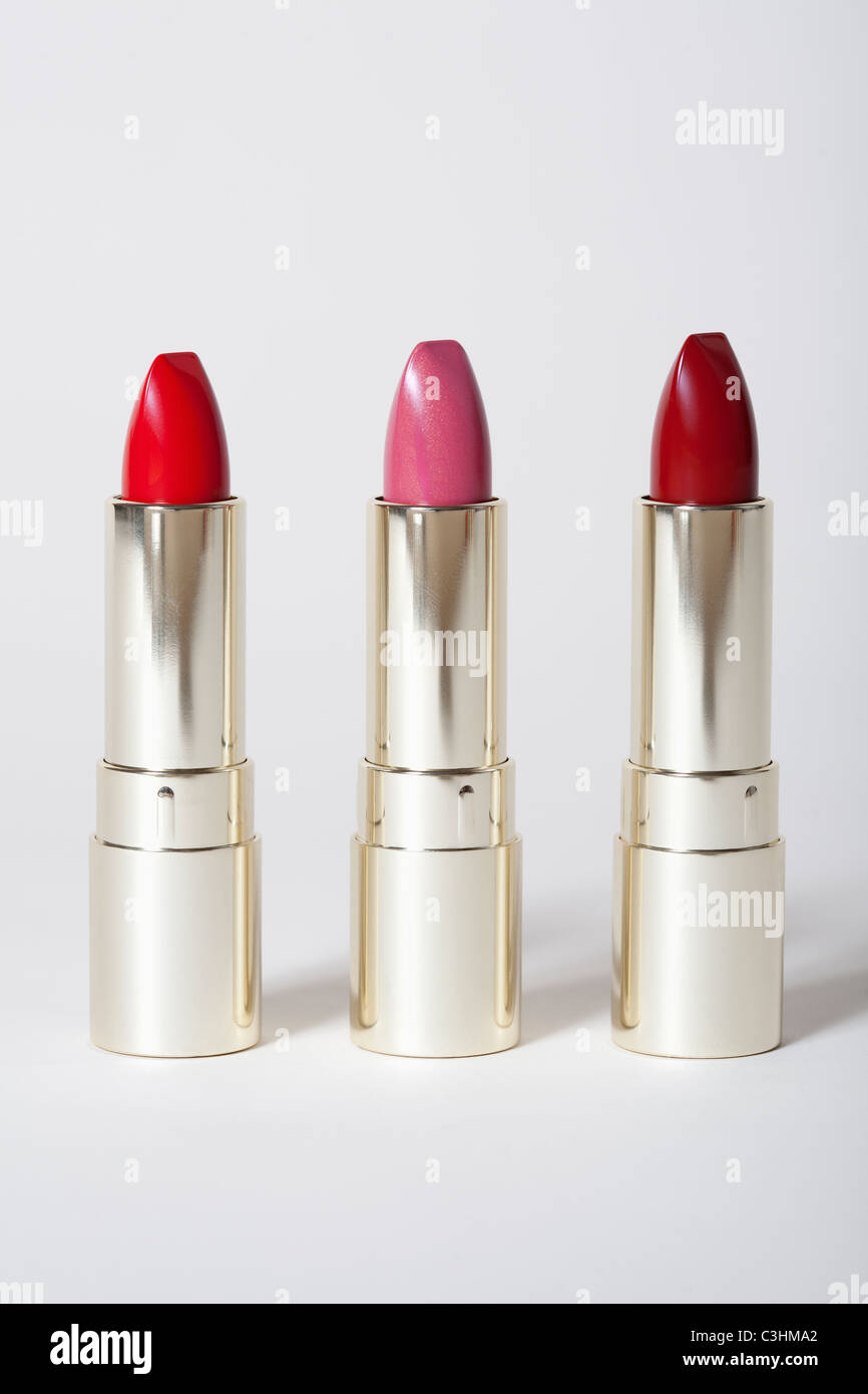Red and pink lipsticks Stock Photo - Alamy