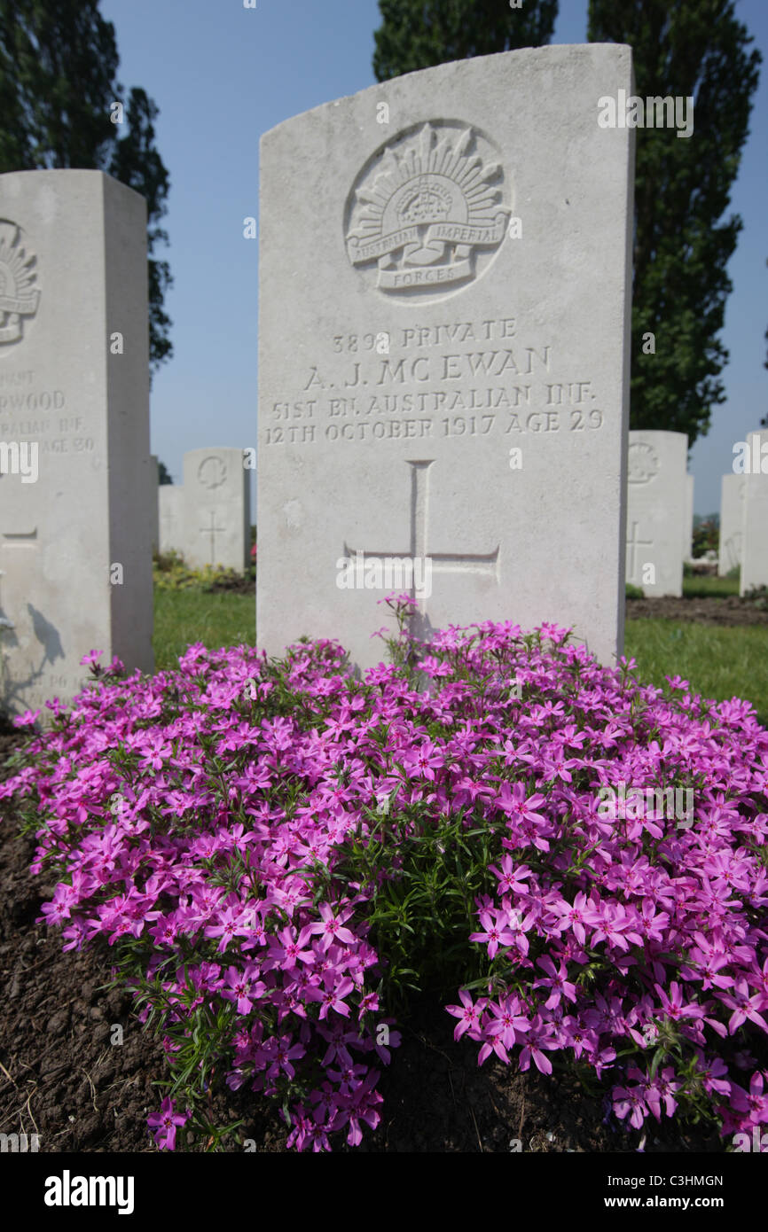 Passchendaele New British Cemetery Stock Photo - Alamy