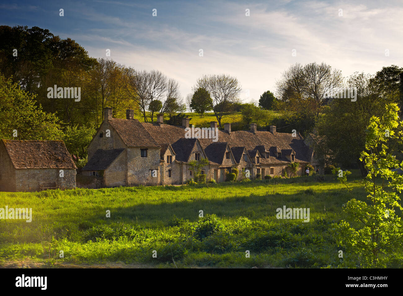 Arlington Row, the village of Bibury, the Cotswolds, England, UK Stock ...