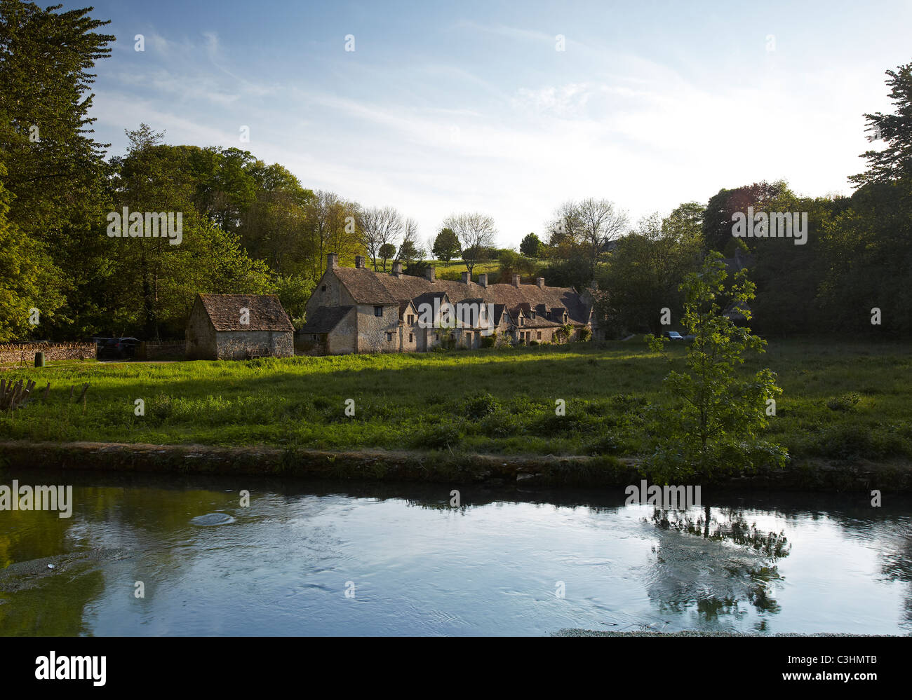 Arlington Row, the village of Bibury, the Cotswolds, England, UK Stock ...