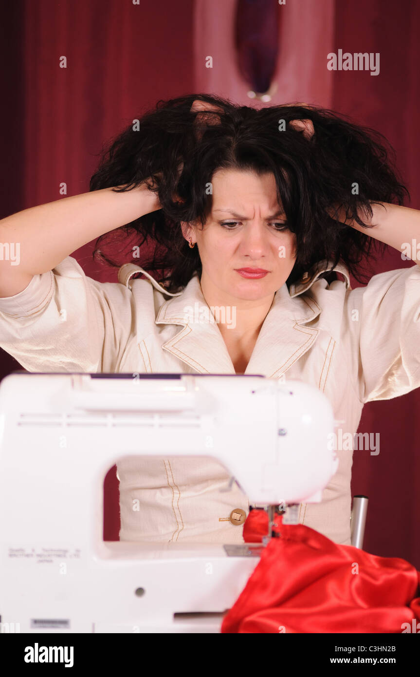 The woman was upset because at it the dress has not turned out Stock ...