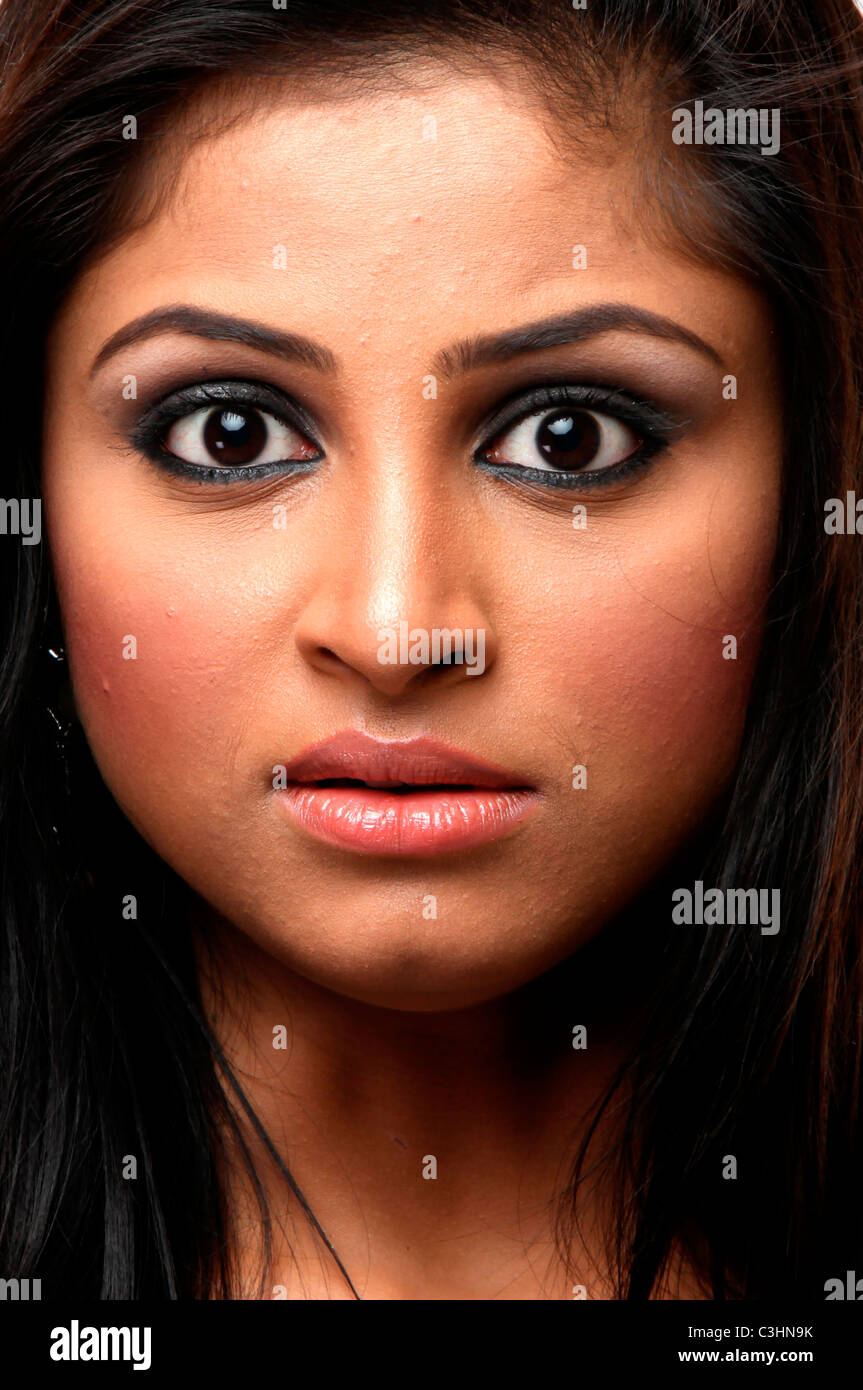 Close up of a face of Indian girl Stock Photo - Alamy
