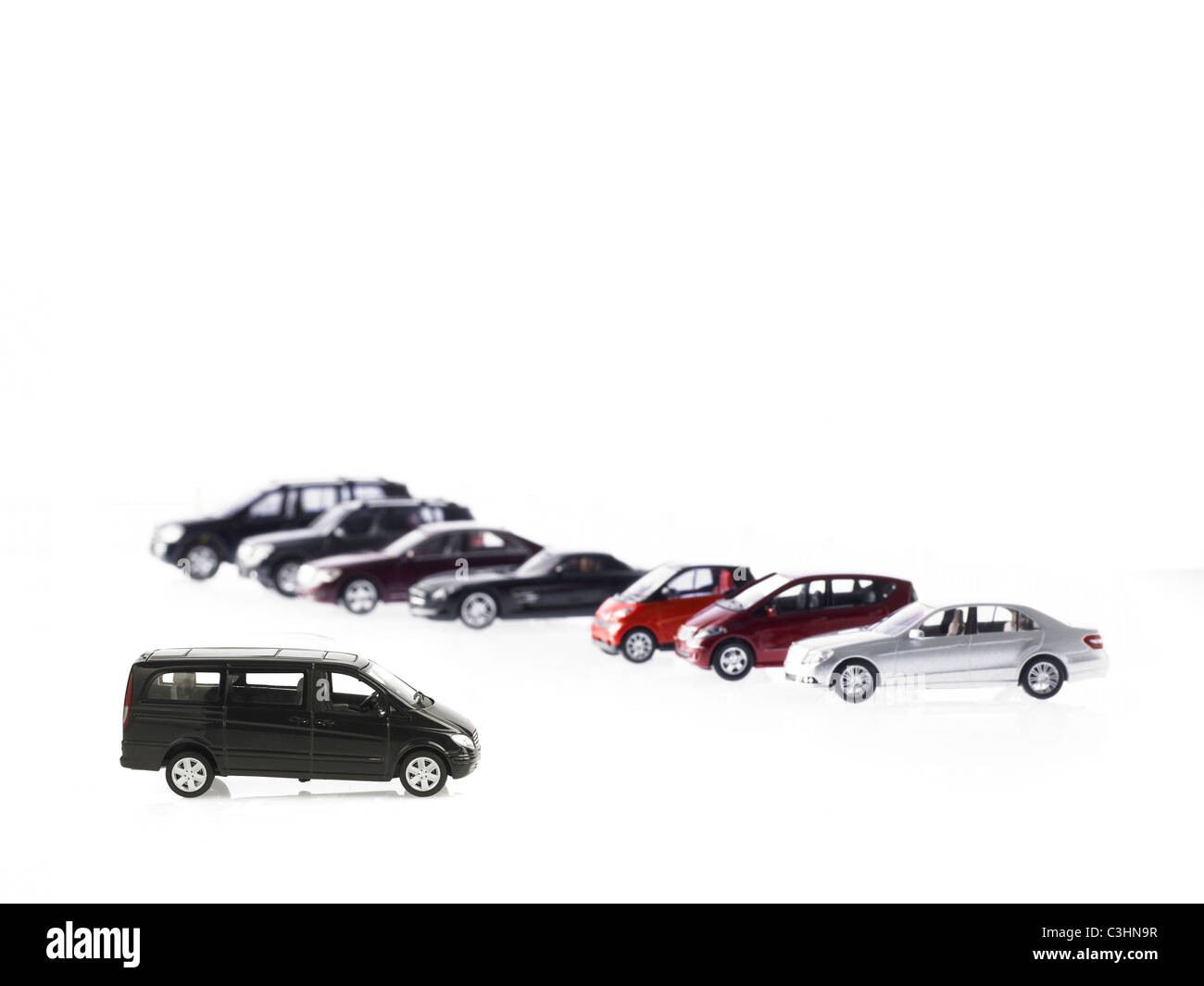 Row of different parked cars Stock Photo - Alamy