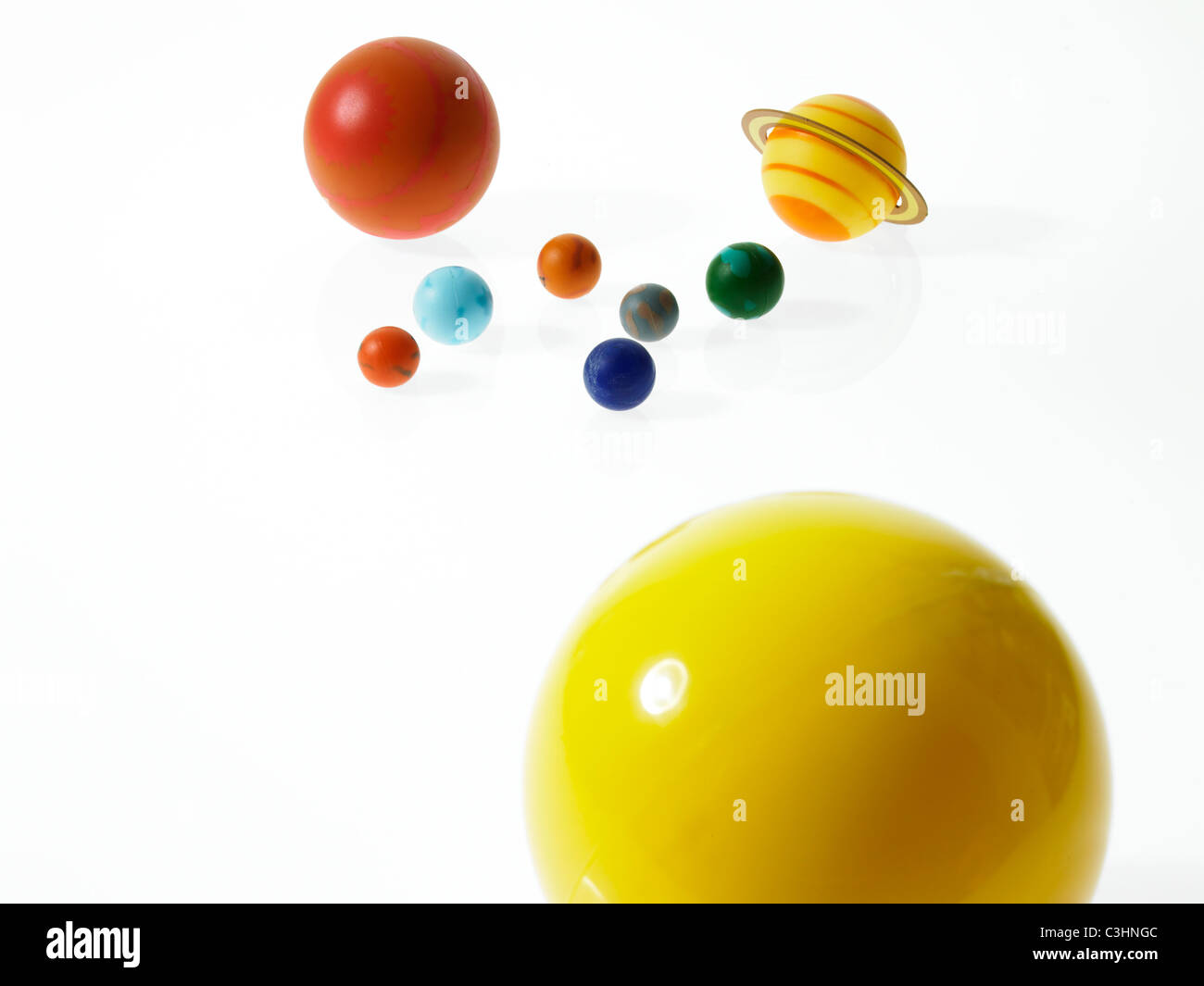Solar system planets on white background Stock Photo - Alamy