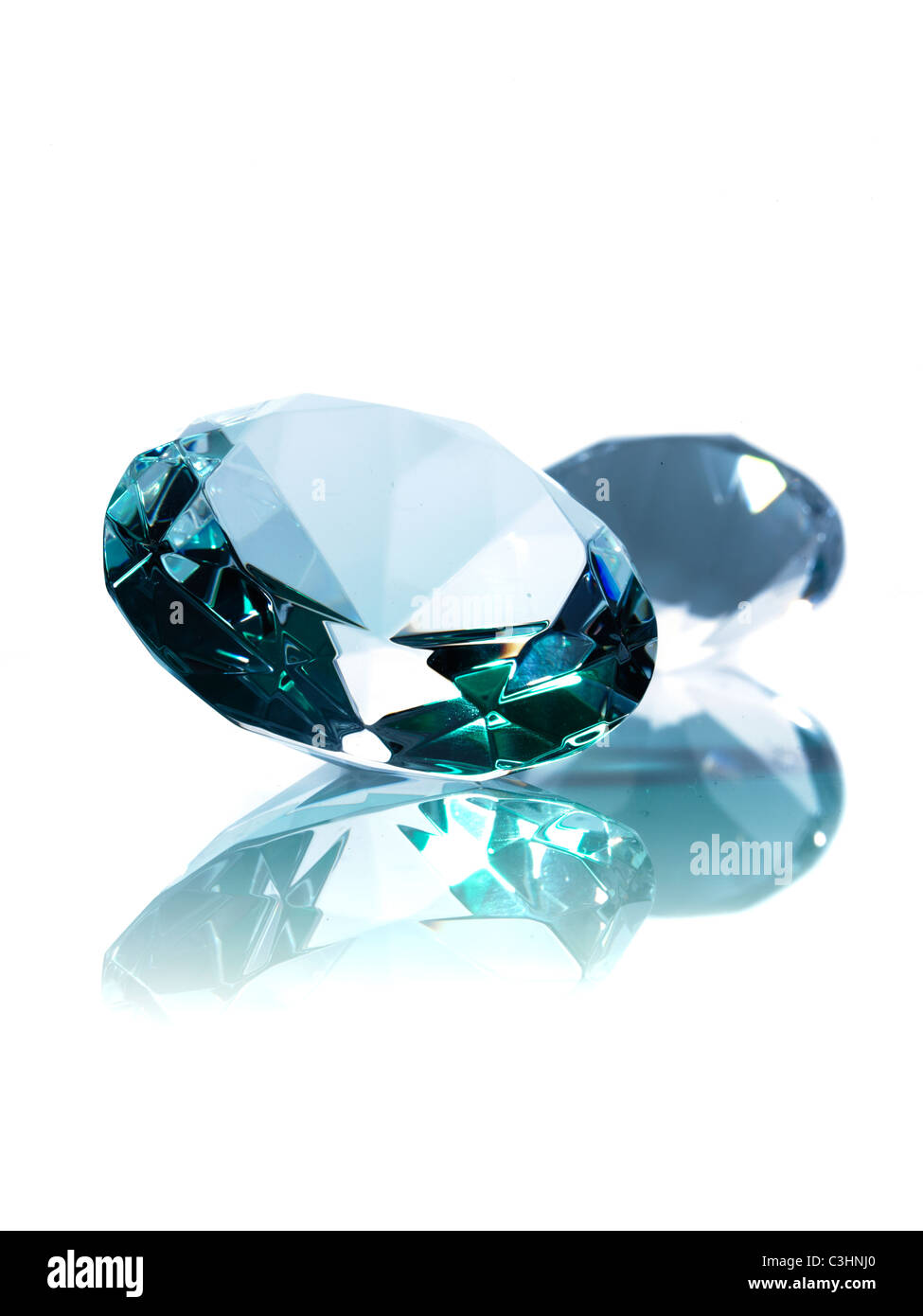 Two diamonds on white background Stock Photo - Alamy