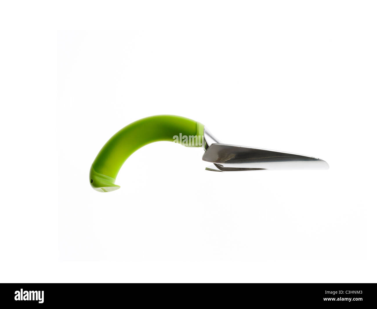 Green trowel on white background Stock Photo - Alamy