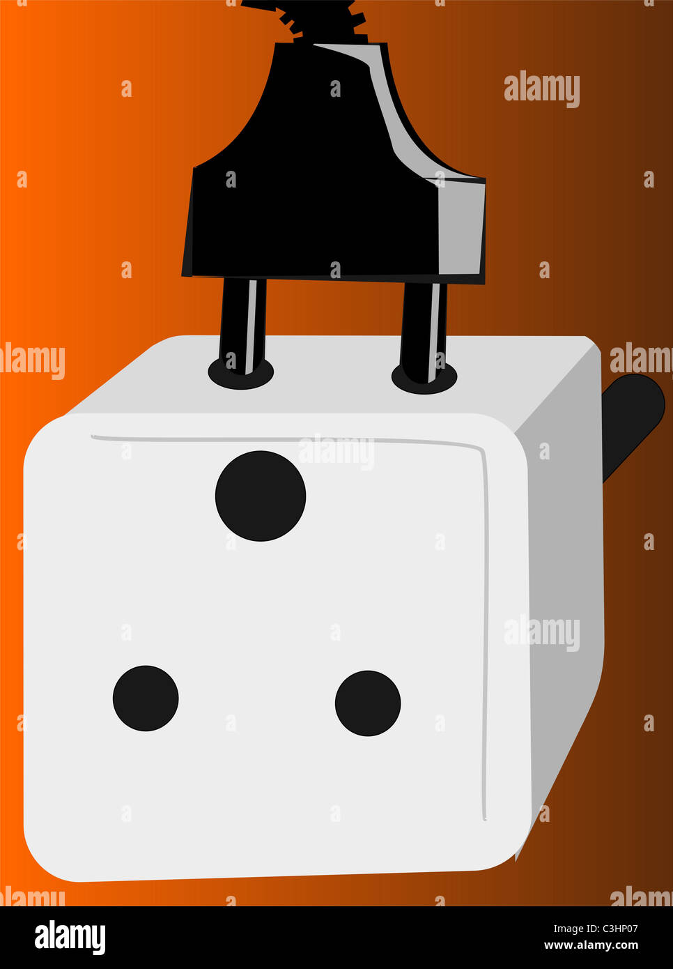 Illustration of Switches and plug on a brown switch board Stock Photo ...