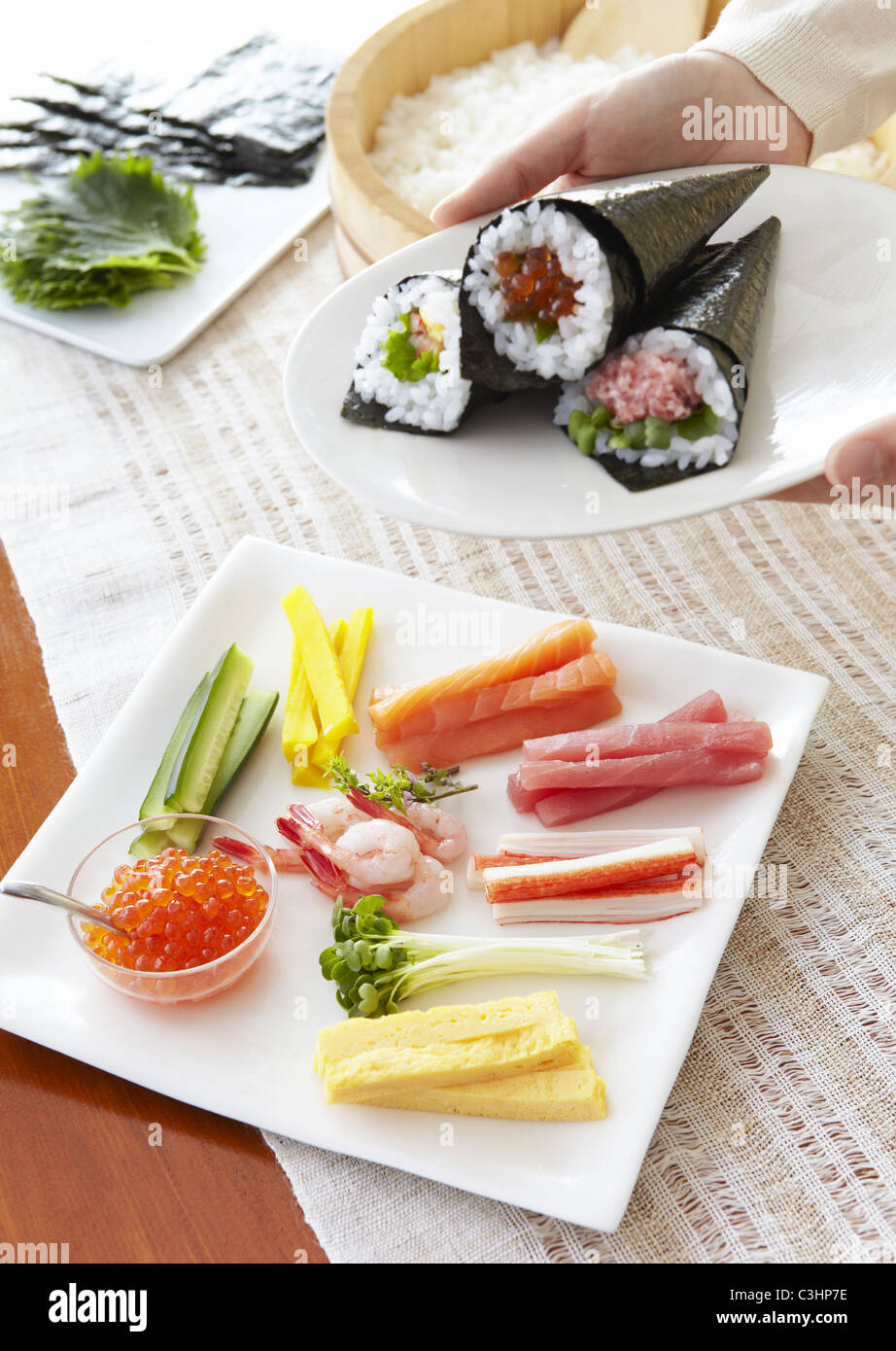 Rolled sashimi hi-res stock photography and images - Alamy